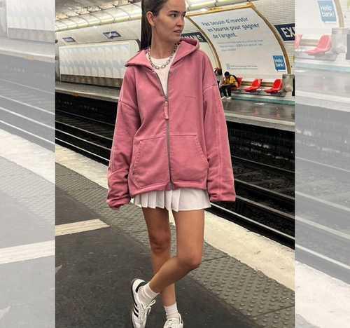 Zip худи monochrome кислотная стирка
