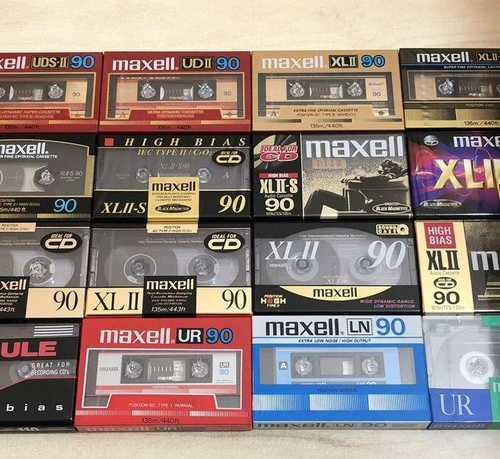 Аудиокассеты Maxell 80-тые и 90-тые 18 шт