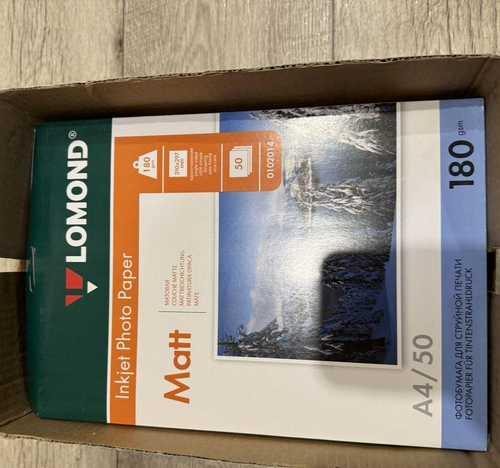 Фотобумага Lomond A4, 180 г/м2, 50л матовая