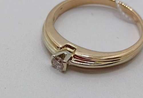 Золотое кольцо с бриллиантом(38700)