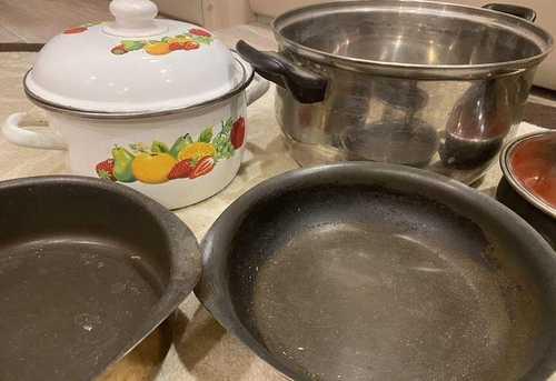 Посуда кастрюли и сковороды