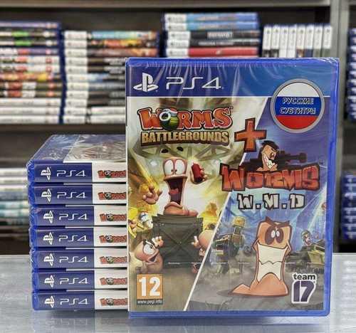 Worms Battlegrounds   Worms WMD PS4 диск, новый