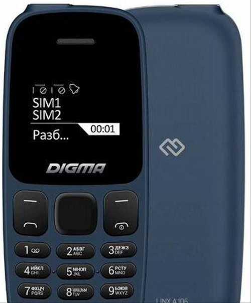 Телефон digma Linx A106 синий 2SIM