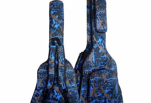 Чехол утеплённый для акустической гитары (синий)
