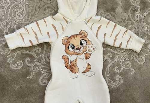 Комбинезон с тигром на флисе костюм carters кокон