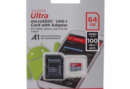 Карта памяти SanDisk Ultra A1 microsdxc 64GB