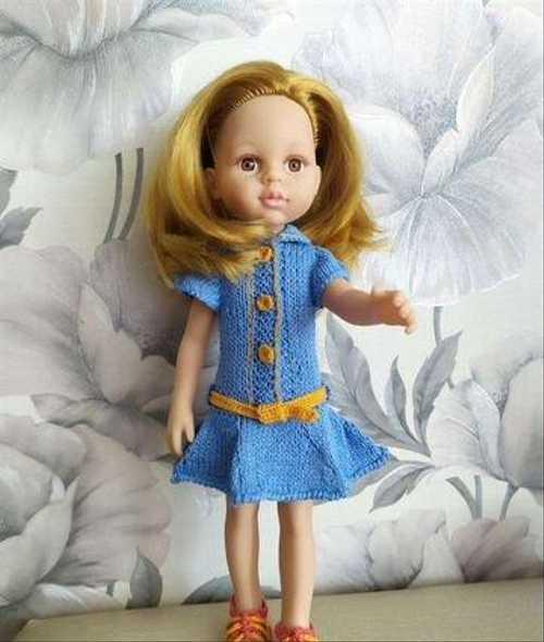 Сарафан джинсовый на куклу спицами одежда