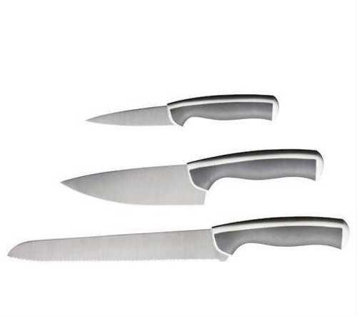 Икеа Набор ножей,3 штуки, светло-серый/белый