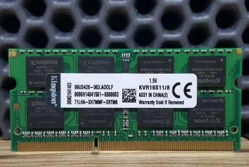 Память SO-dimm DDR3 8Gb 1600Hz Kingston KVR16S11/8