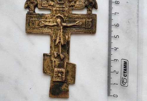 Старинный крест распятие христово 10,5х6 см