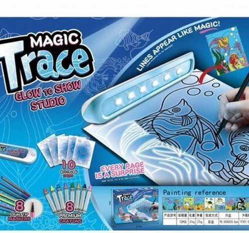 Доска Рисуй в темноте Magic Trace 32*24см (Рыбки)