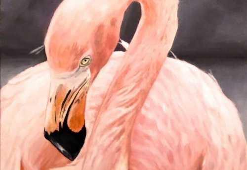 Картина акрилом "Фламинго"