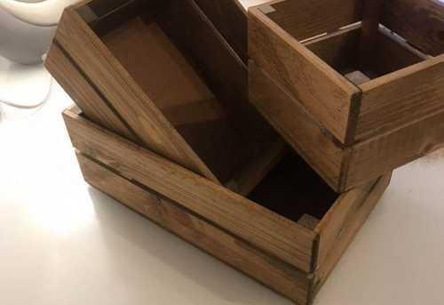 Набор из 3-х деревянных ящиков для хранения