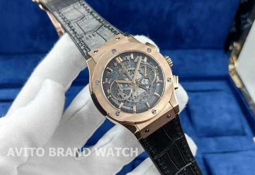 Часы мужские скелет Hublot Classic хронограф новые