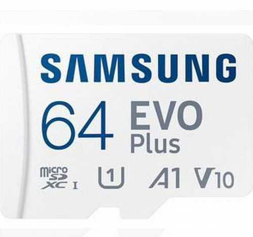 Карта памяти Samsung Evo Plus 64GB с адаптером