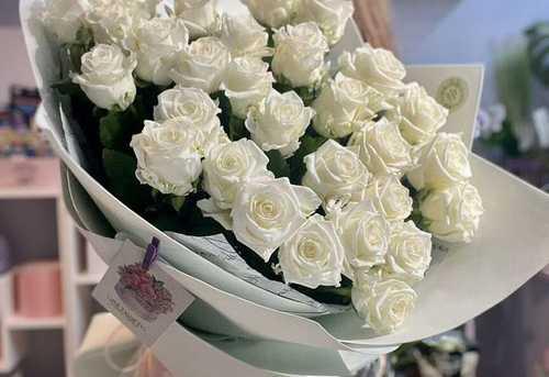 Белые розы 29 шт/ Букет роз Цветы Букеты