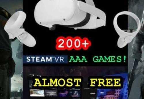 250+ игр Steam vr для oculus quest 1,2;pico 4 и др