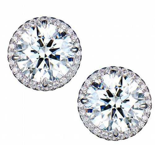 Пусеты Yanush Gioielli 4,01 ct D/VVS1 - 4,13 ct D/VVS2 Round Diamonds