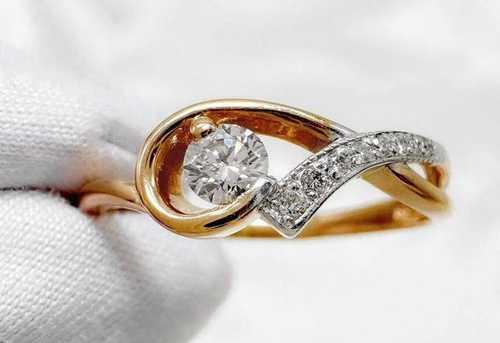 Золотое кольцо с бриллиантами 585 пробы 1.50 гр