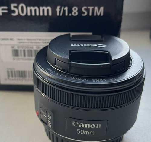 Объектив Canon 50mm 1.8 STM версии с коробкой