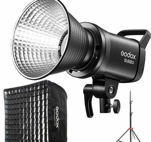 Комплект Godox SL60IID, софтбокс-зонт UFW60х60см с сотами,стойка