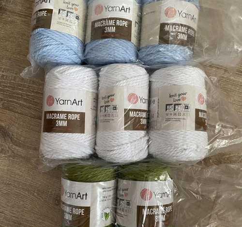 Пряжа yarnart macrame rope 3 мм для макраме