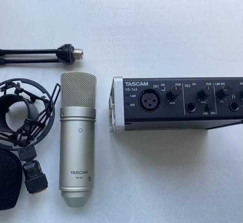 Микрофон Tascam TM-80 и звук. карт. Tascam US-1x2