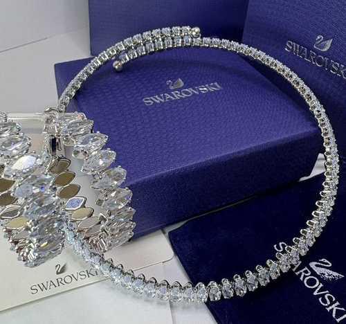 Серьги кольца колье с кристаллами Swarovski