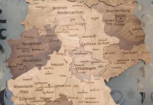 Карта Германии из дерева