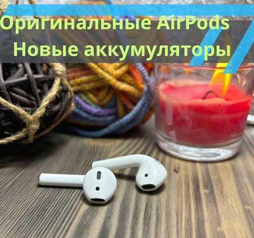 Airpods 1,2 оригиналы с новыми акб