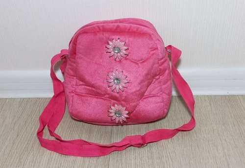 Розовая сумочка плюшевая 16*17 детская для девочки