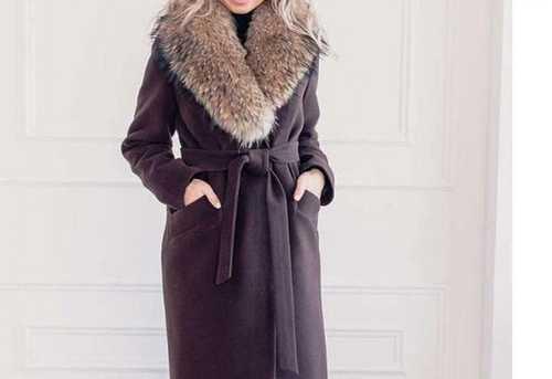 Пальто женское зимнее новое Авико, цвет шоколад