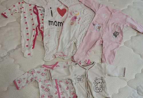 Боди, платье, джинсы пакетом для девочки 3 мес