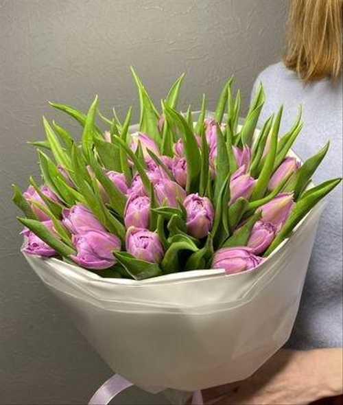 Пионовидные тюльпаны букет L