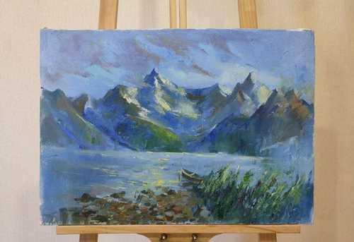 Картина "Кавказские горы" 55х40 см. Холст, масло