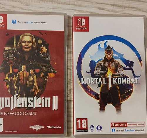 Wolfenstein 2 и Mortal Kombat 1 nintendo switch