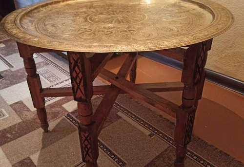 Мароканский антикварный латунный столик