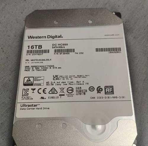 Жесткий диск Westerd Digital DC HC550 - 16Tb