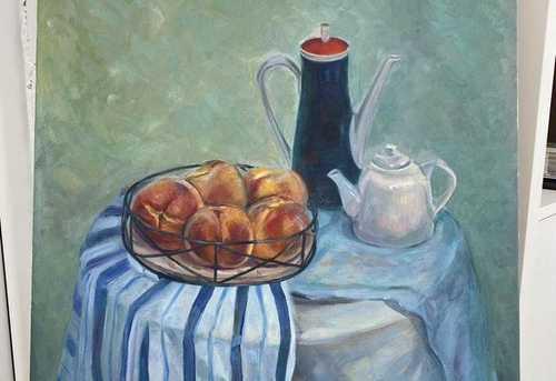 Картина Натюрморт с персиками (холст, масло)