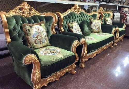 Диван и 2 кресла в стиле барокко