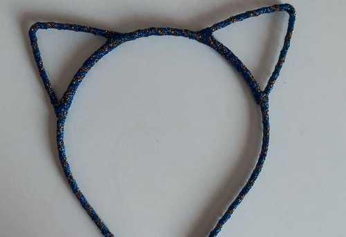 Ободок для волос кошачий синий