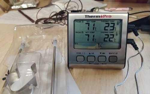 Цифровой термометр для барбекю с двумя зондами