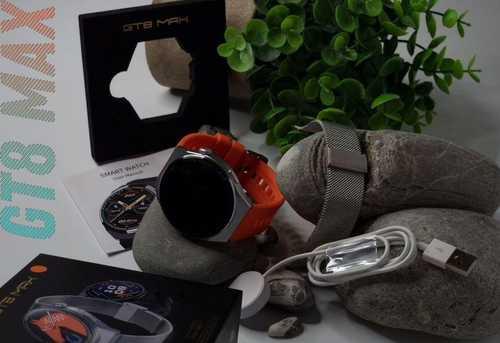 Смарт-часы GT8 MAX круглые 46mm NFC