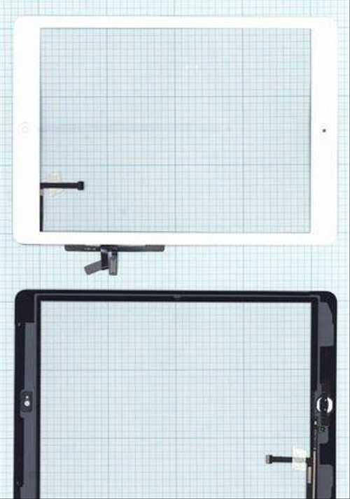 Тачскрин для Apple iPad Air + Home button белый, Д