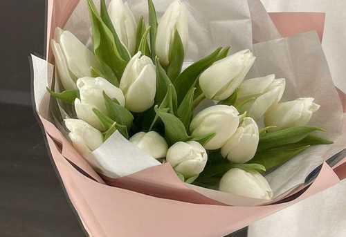 Букет тюльпанов, доставка цветов, белые тюльпаны