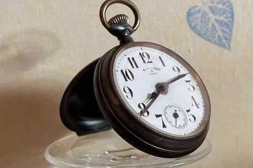 Часы старинные карманные с будильником