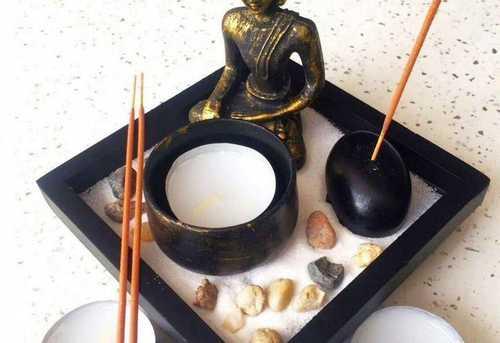 Свечи и подставка для благовоний "будда"
