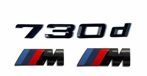 Комплект: шильдик 730 d BMW + M-performance черный