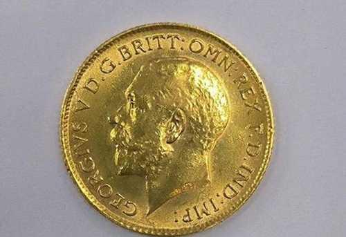 Золотая монета 1914г. Великобритания фунта