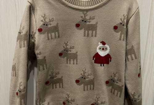 Кофта свитер 110-116 новогодний